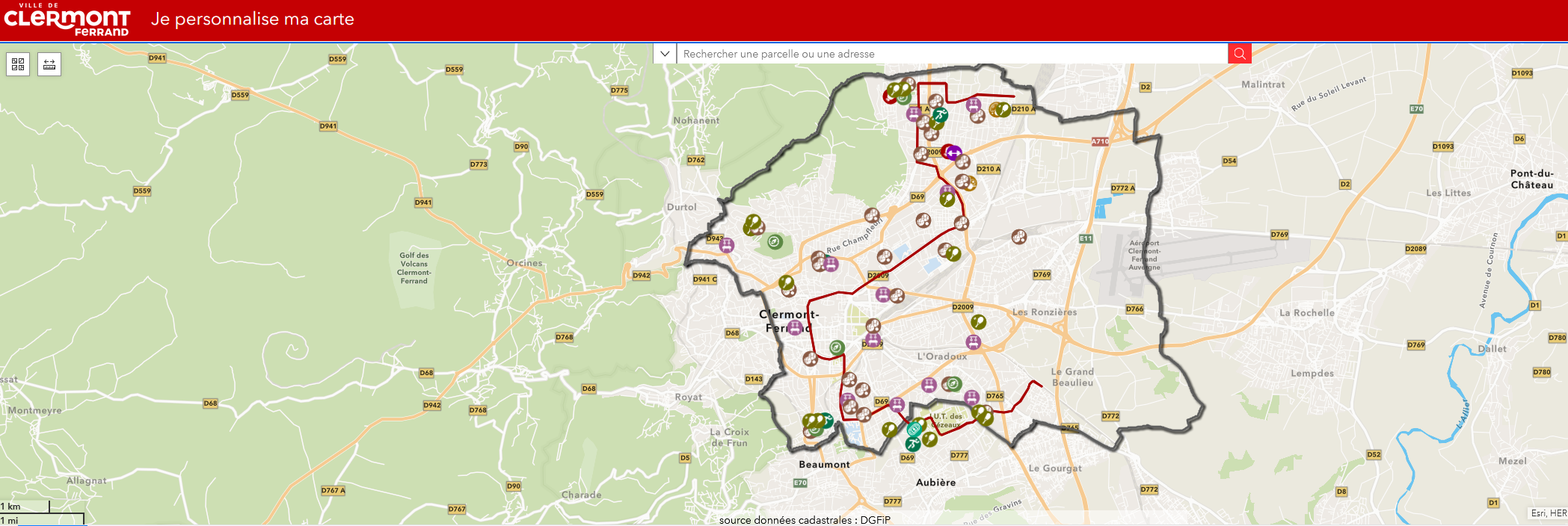 Plan de la ville de Clermont Ferrand - clermont fd